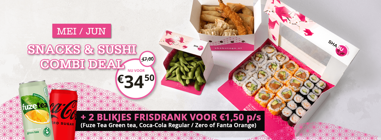 Sushi bestellen of sushi afhalen bij Shabu To Go